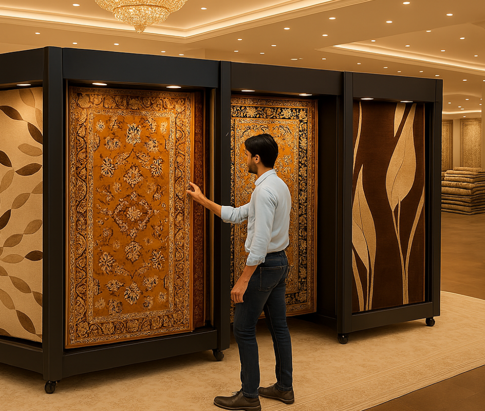 Carpet Sliding Display Stand SSS+ DARK GREY - ARS Display Systems